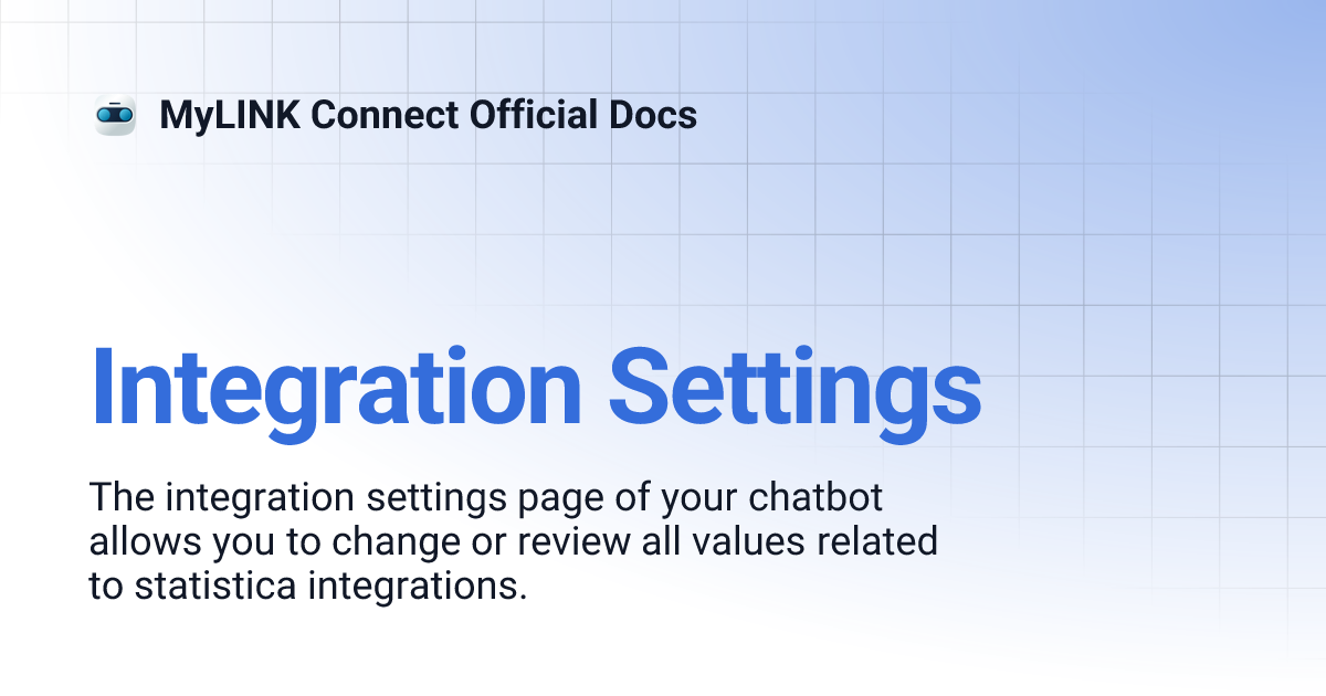 Integration Settings | MyLINK Connect Official Docs