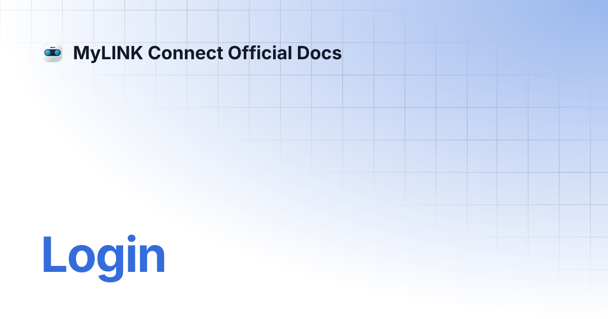 Login | MyLINK Connect Official Docs